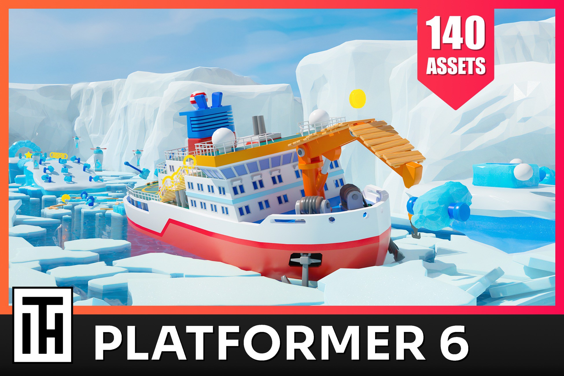 Platformer 6 Winter - Low Poly 3D Models Pack | 3D Exterior | Unity Asset Store