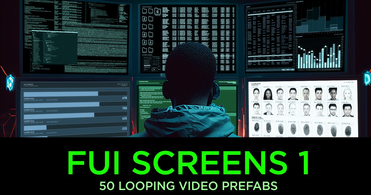 FUI Screens 1 | 3D Props | Unity Asset Store