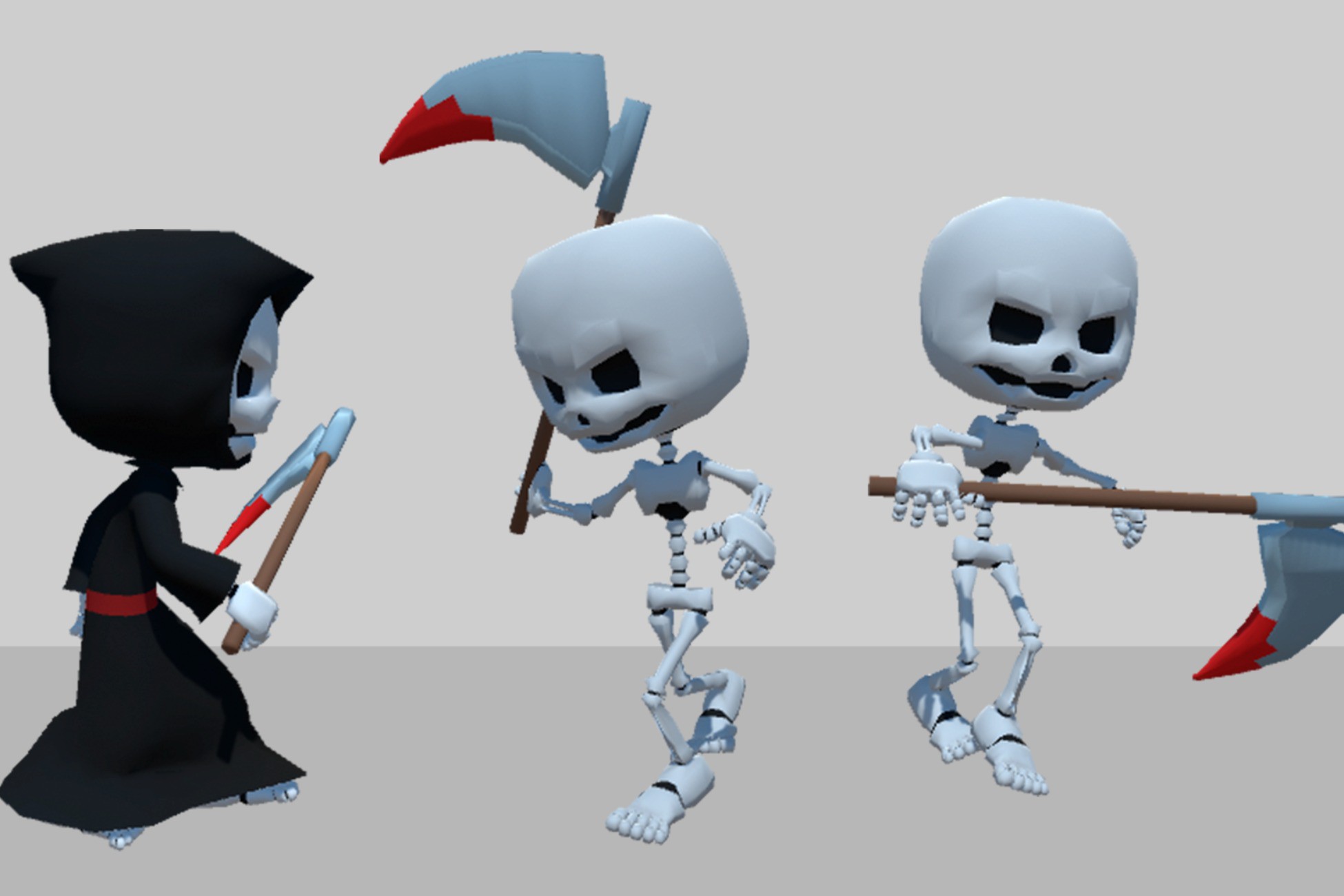 3D Character #038 - Skeleton / Death - Animated - Low Poly - FBX | 3D ...