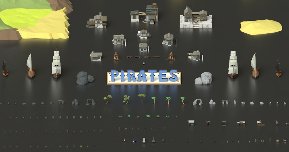Low Poly Pirates Life 3D Asset Pack | 3D Historic | Unity Asset Store