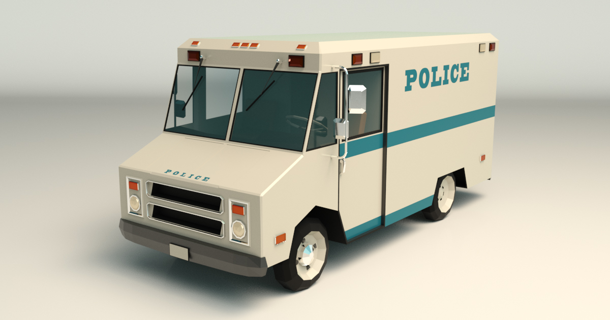 Low Poly Police Van 03 | 3D Land | Unity Asset Store