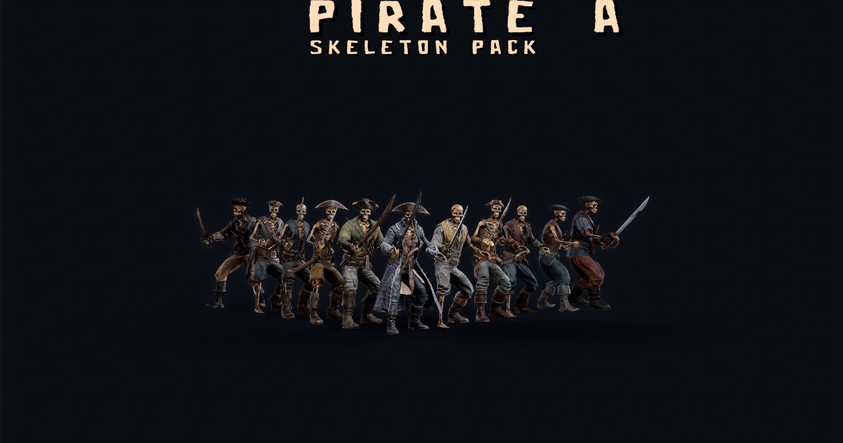 SKELETON PIRATES A PACK | 3D Humanoids | Unity Asset Store
