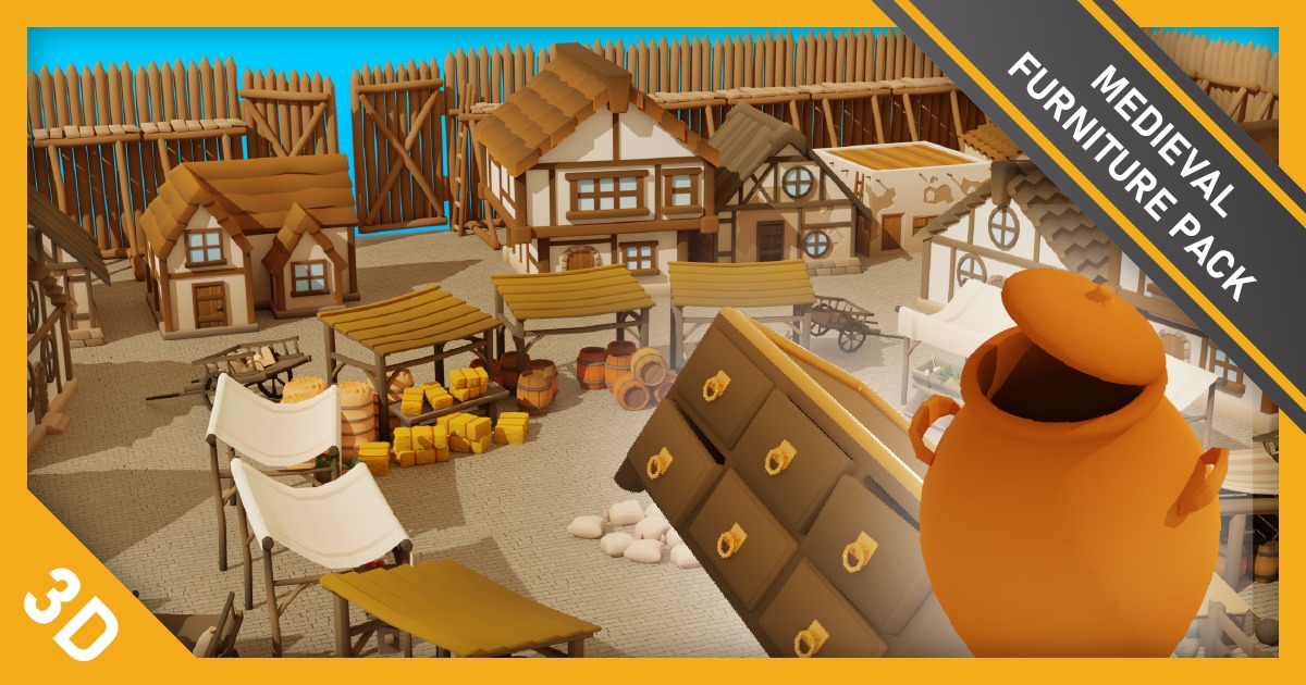 Mini Medieval Furniture Pack | 3D Historic | Unity Asset Store