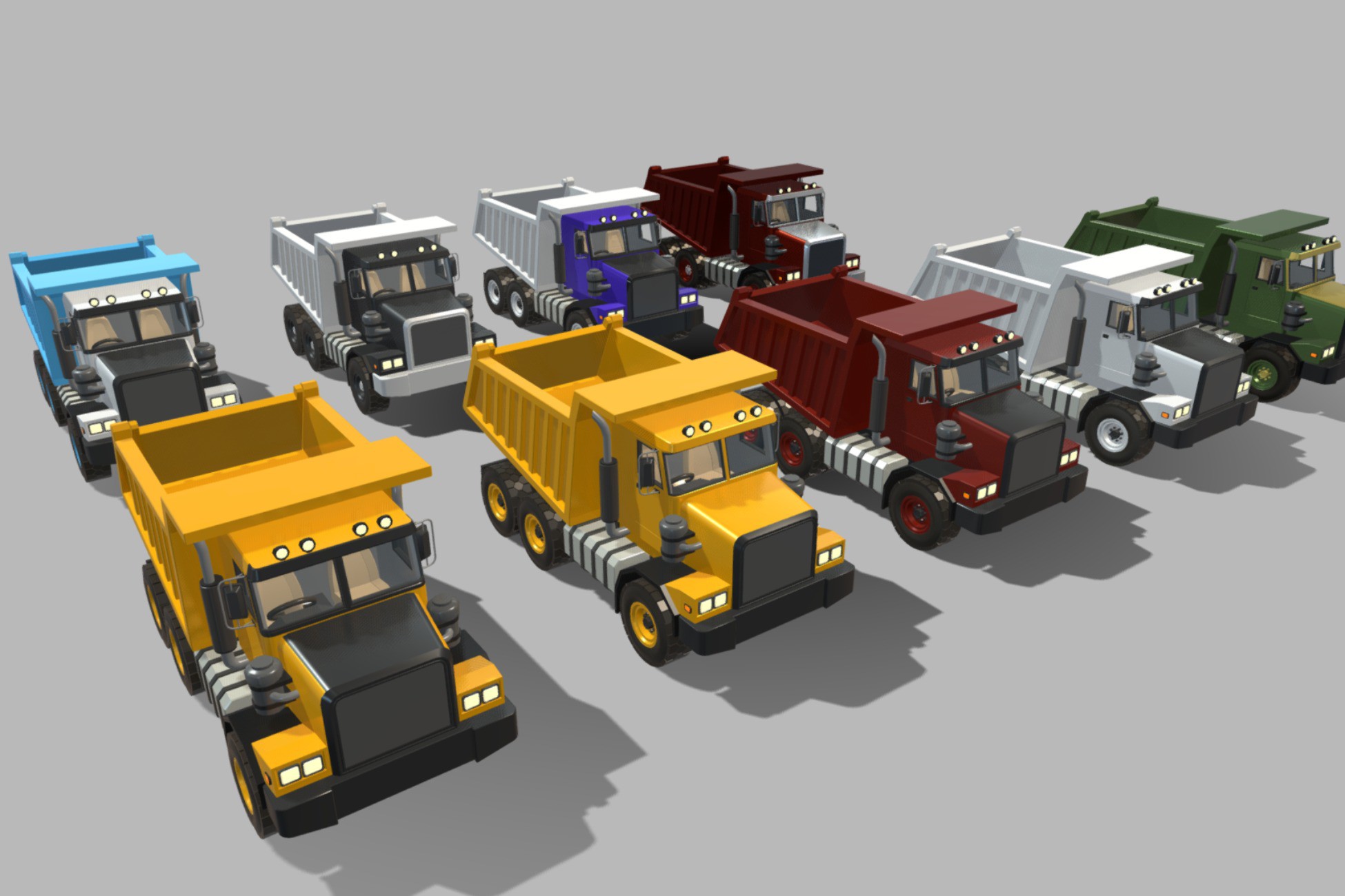 Low-Poly Dump Truck | 3D Land | Unity Asset Store