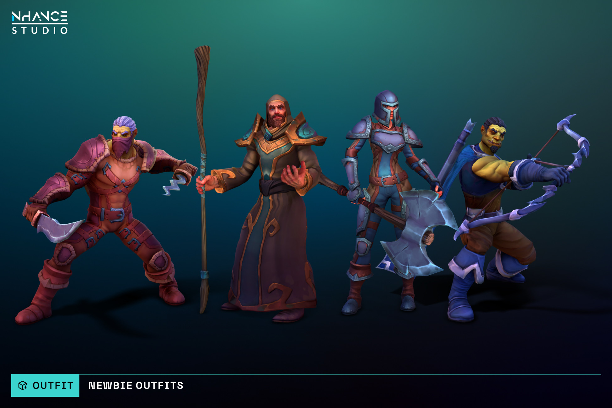 Stylized Fantasy Newbie Outfits Pack | 3D Characters | Unity Asset Store
