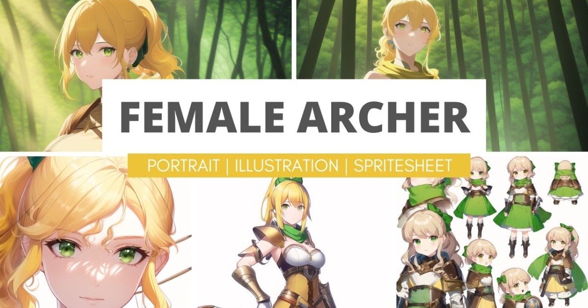Female Archer (Yellow Flash) - Fantasy Job Class Character Set | 2D ...
