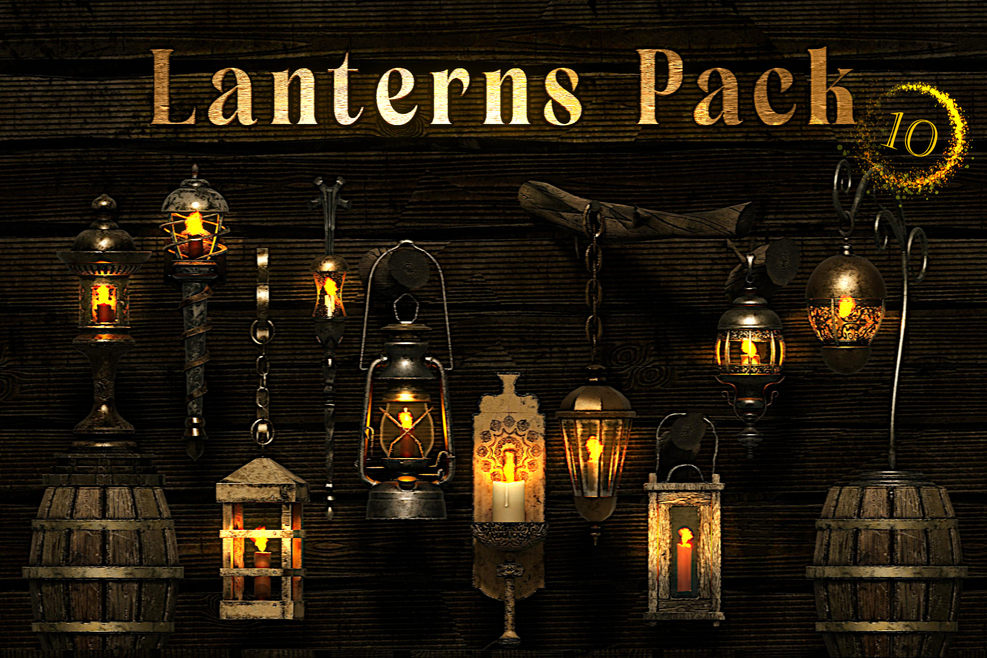 Realistic Candle Lantern Pack – 10 Mid Poly 3D Light Props (+ Extras ...