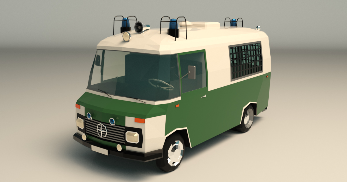 Low Poly Police Van 01 | 3D Land | Unity Asset Store