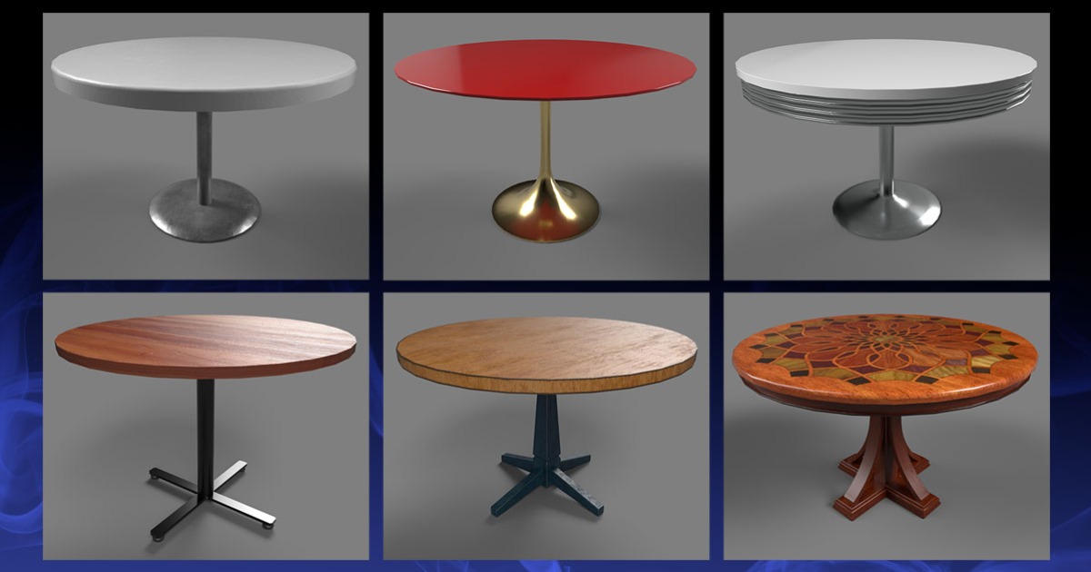 Round Tables - Collection 01 | 3D Furniture | Unity Asset Store