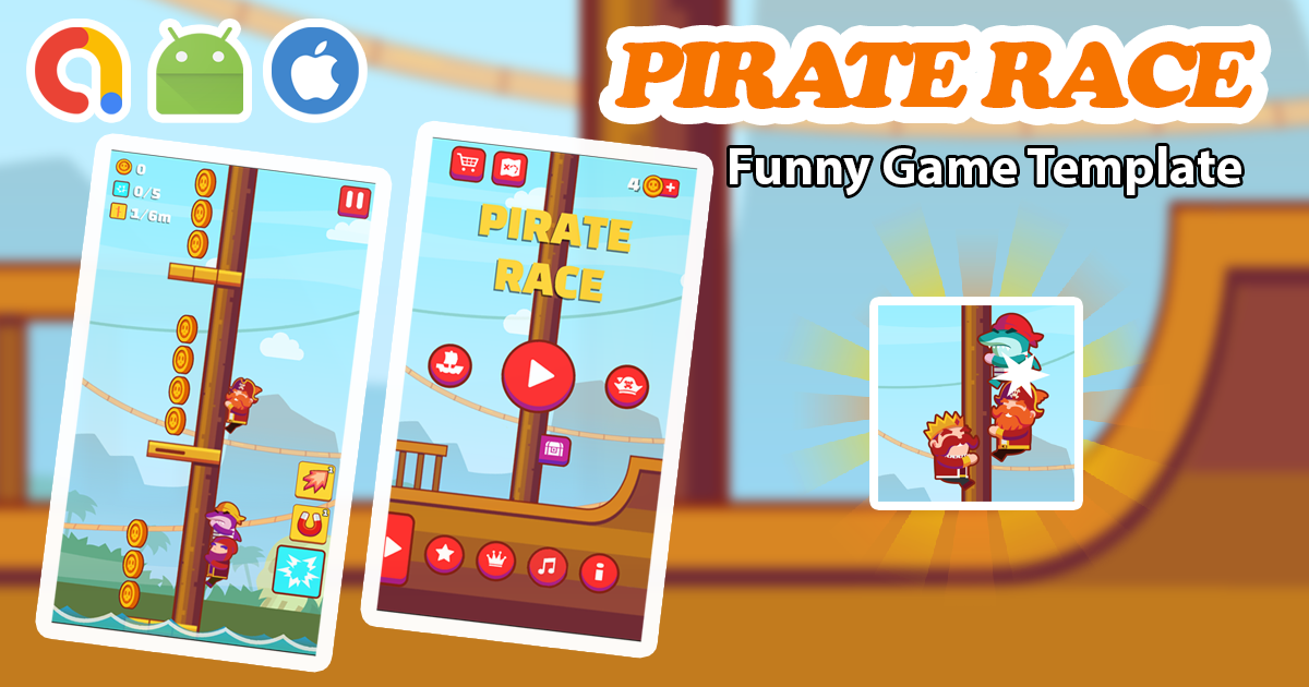 Pirate Race - Complete Game Template - Admob + Unity Ads | パック | Unity Asset Store