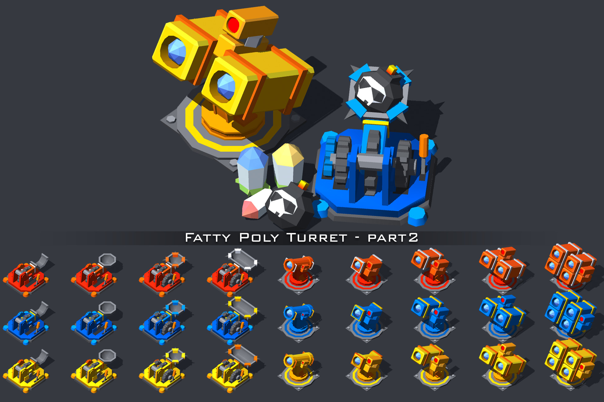 Fatty Poly Turret Part2 | 3D Weapons | Unity Asset Store