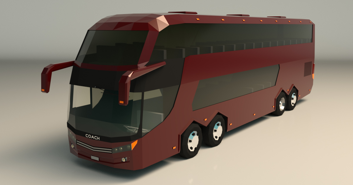 Low Poly Coach Bus 03 | 3D Land | Unity Asset Store