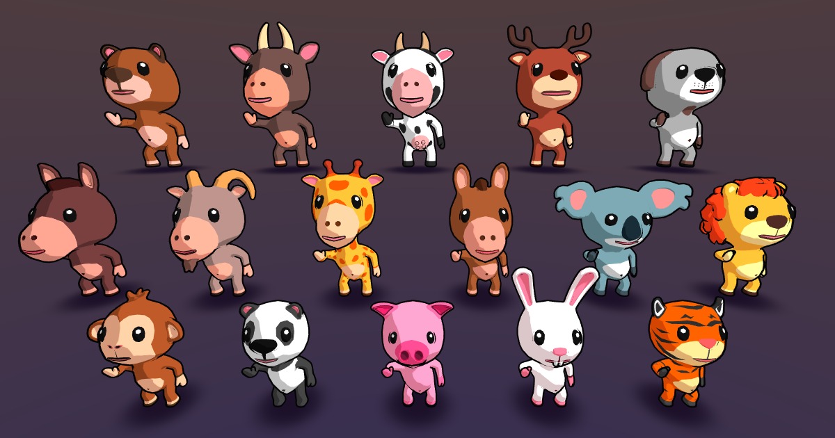 Toon Humanoid Animal Characters: 16 Unique Humanoids, Matcap Magic ...