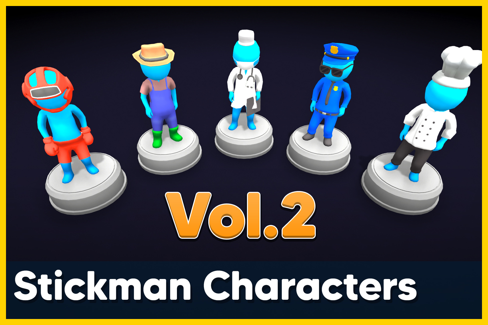HyperCasual Character Stickman Vol.2 | 3D Humanoids | Unity Asset Store
