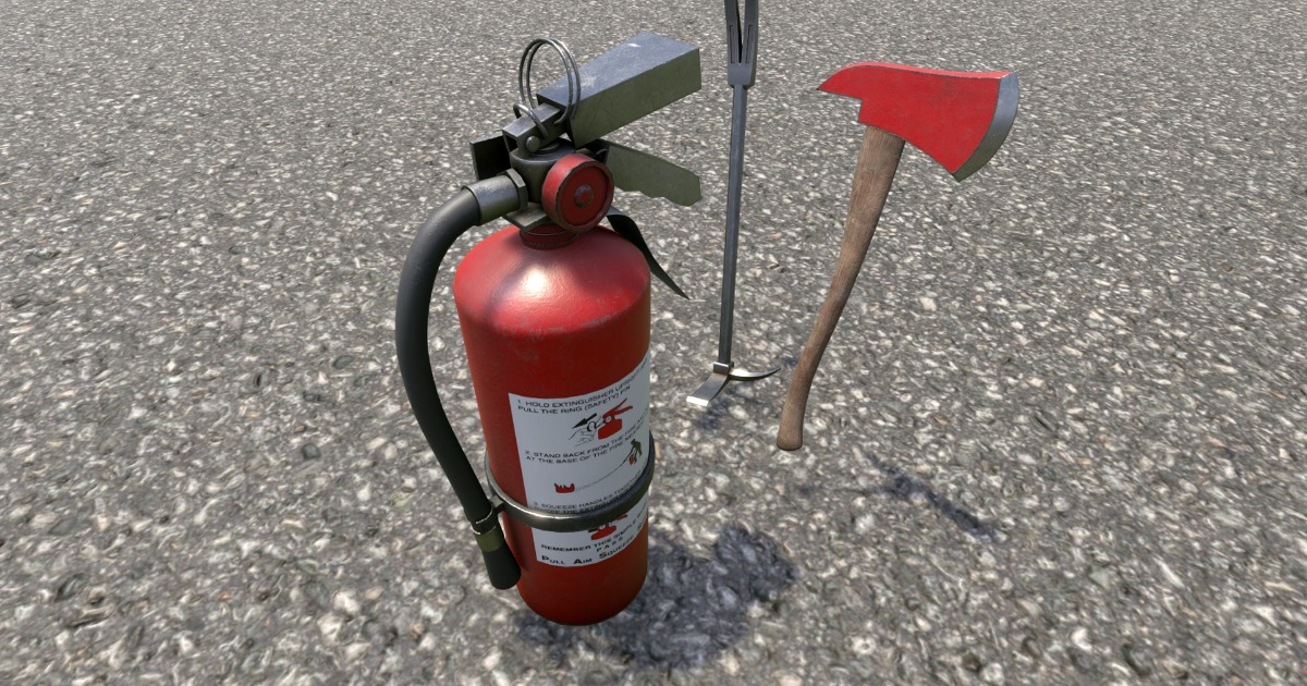 Fire Extinguisher, Crowbar & Fire Axe | 3D Tools | Unity Asset Store
