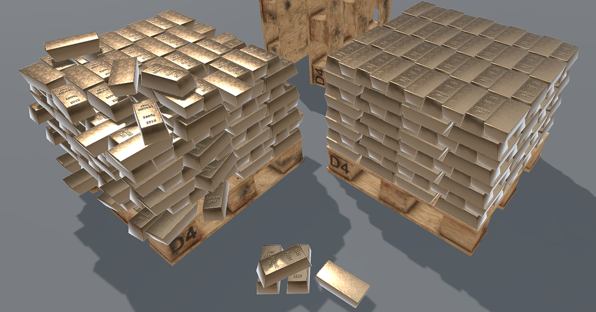 RMH Bronze Bars and Pallet | 3D Props | Unity Asset Store