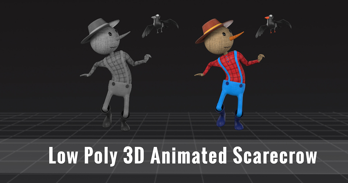 Low Poly 3D Animated Scarecrow | 3D Characters | Unity Asset Store
