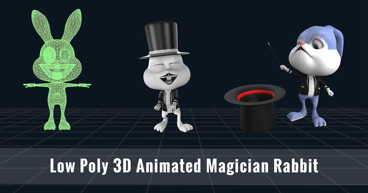 Low Poly 3D Animated Magician Rabbit | 3D Characters | Unity Asset Store