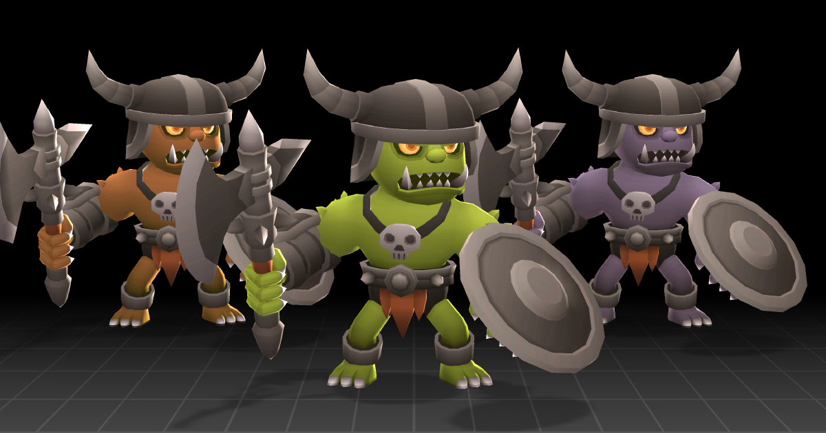 Poly HP - OrcWarrior | 3D Creatures | Unity Asset Store