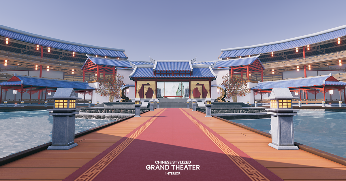 Chinese Stylized Grand Theater Interior | 3D Environments | Unity Asset ...