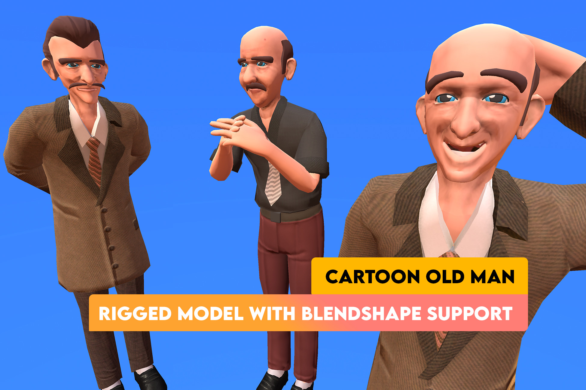 Cartoon Old Man | 3D Characters | Unity Asset Store