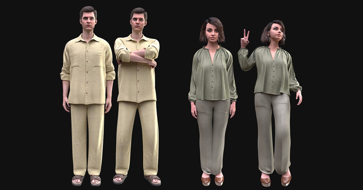 Collection 43 - Man/Woman in Casual Outfits - Rigged | 3D Characters | Unity Asset Store