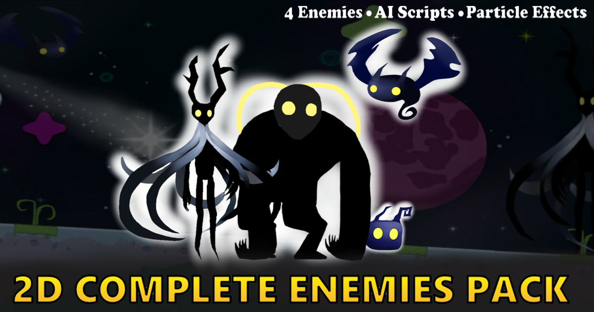 2D Platformer Enemy AI Bundle – Patrol, Chase, Jump & Magic Attacks with VFX | 2D Characters ...