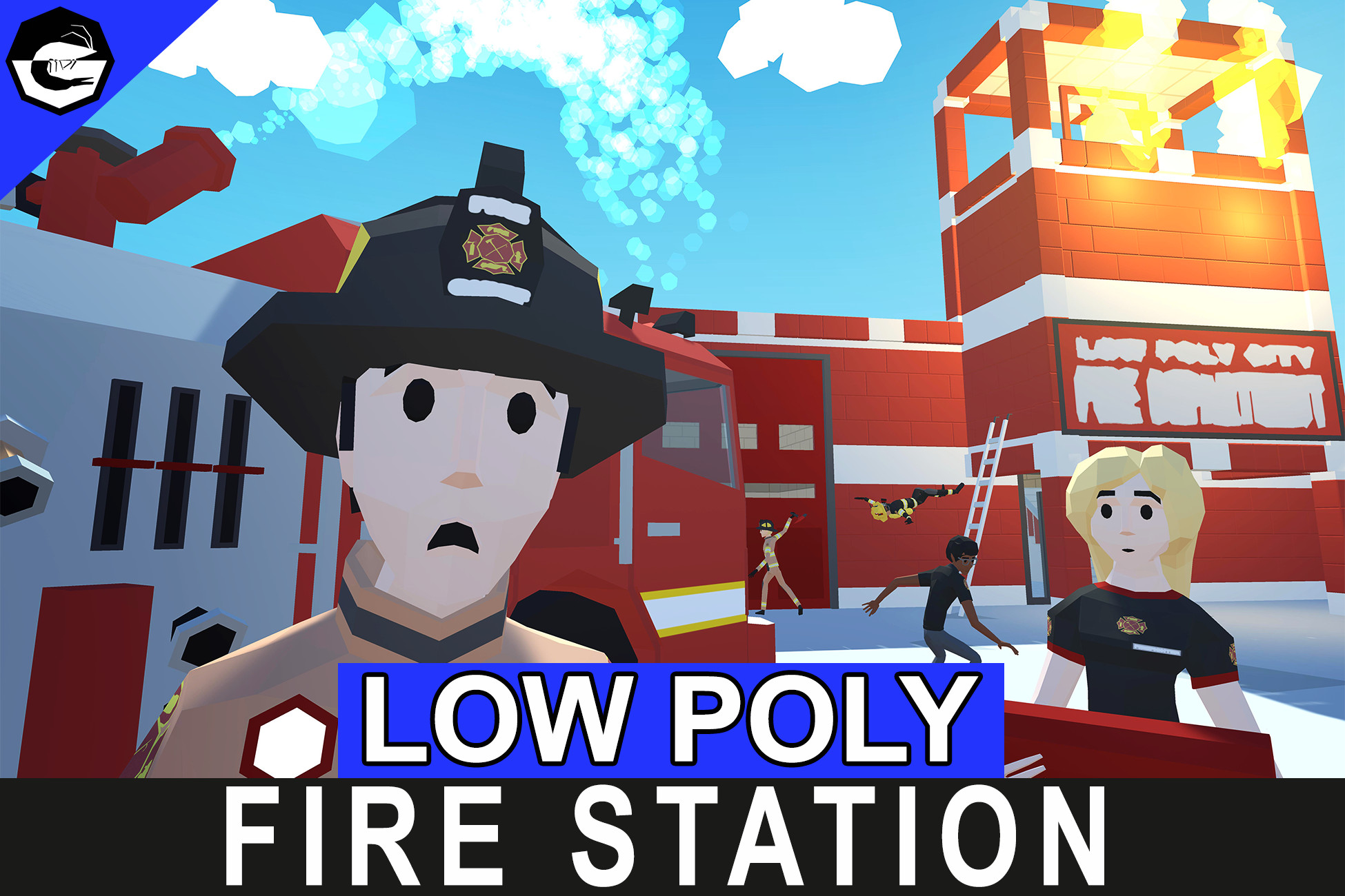 Low Poly Fire Station | 3D Urban | Unity Asset Store