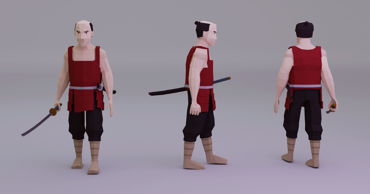 Low Poly Ashigaru – Feudal Japanese Foot Soldier | 3D Humanoids | Unity ...