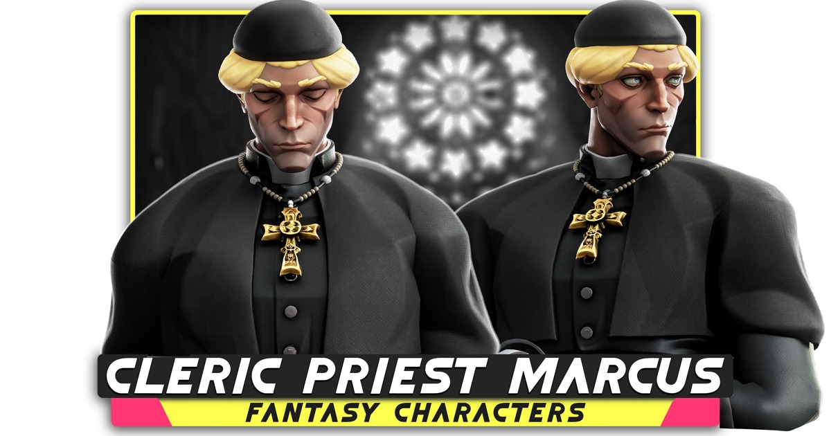 Cleric Priest Marcus - Holy Father - Stylized Medieval for RPG - #69 ...