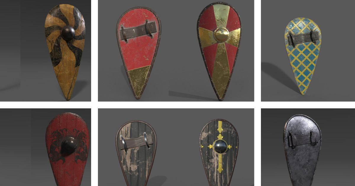 WS Viking Shield set 02 | 3D Weapons | Unity Asset Store