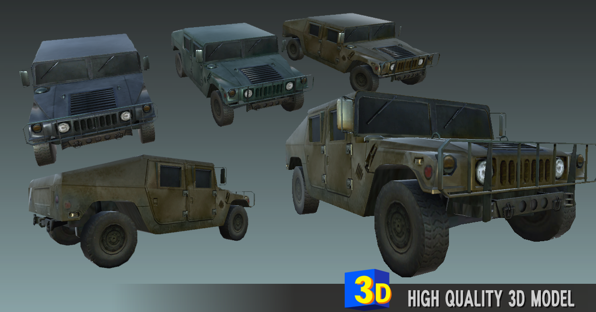 3D LowPoly Jeep | 3D Land | Unity Asset Store