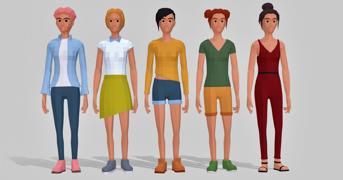 PolyArt Female | 3D Humanoids | Unity Asset Store