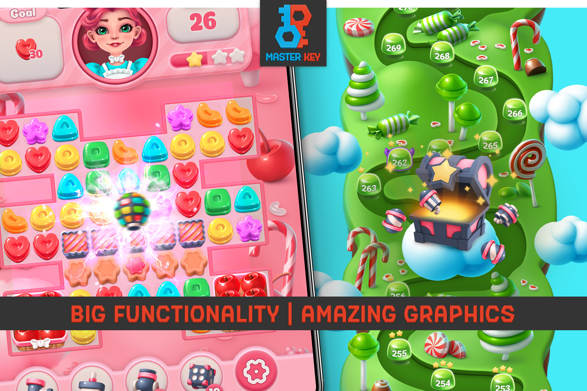 MK - Candy Sweet Match-3 Game | Packs | Unity Asset Store