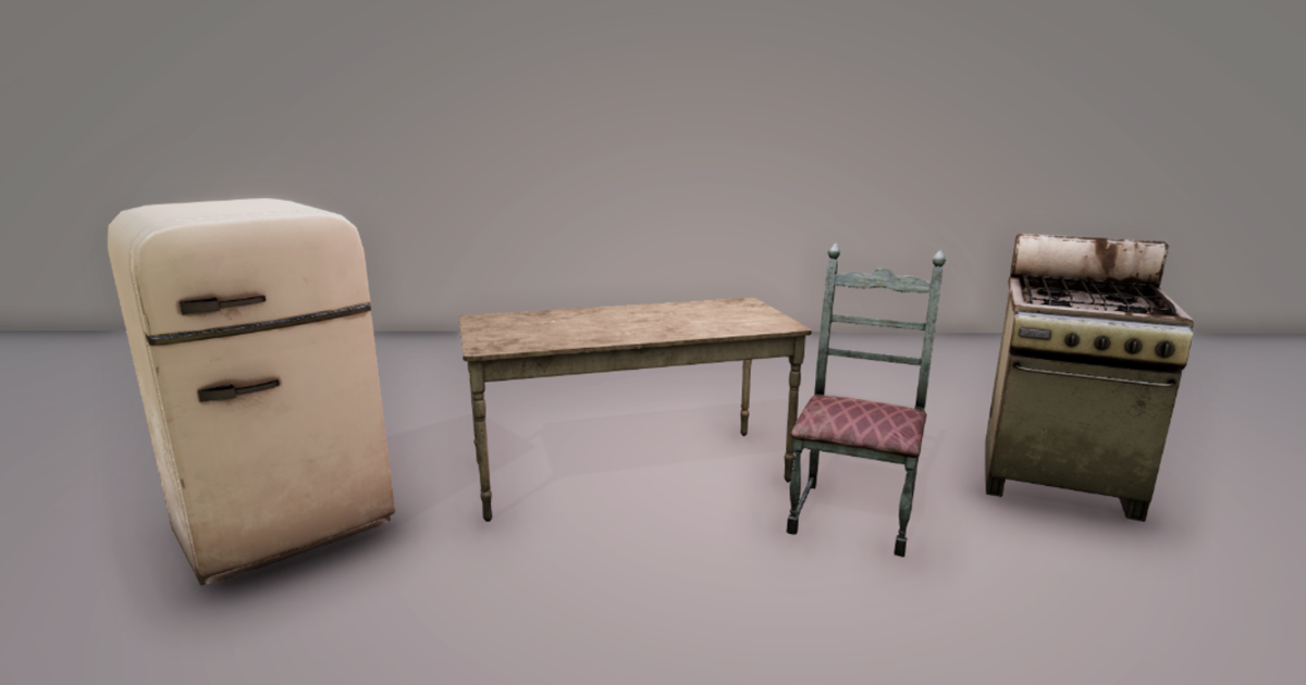 Old Kitchen Set | 3D Furniture | Unity Asset Store