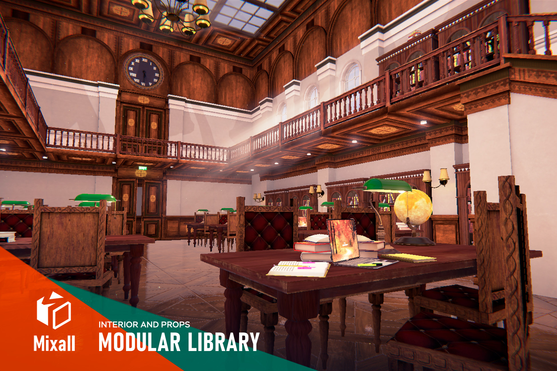 Modular library - interior and props | 3D Environments | Unity Asset Store