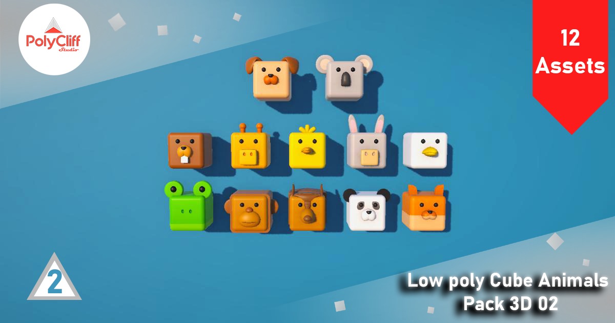 Low poly Cube Animals Pack 3D 02 | 3D Animals | Unity Asset Store