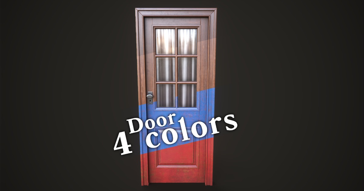 Wooden paint front door | 3D Exterior | Unity Asset Store