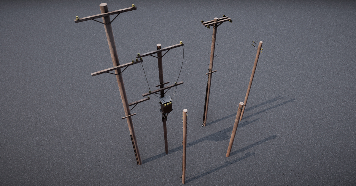 Utility Poles | 3D Props | Unity Asset Store