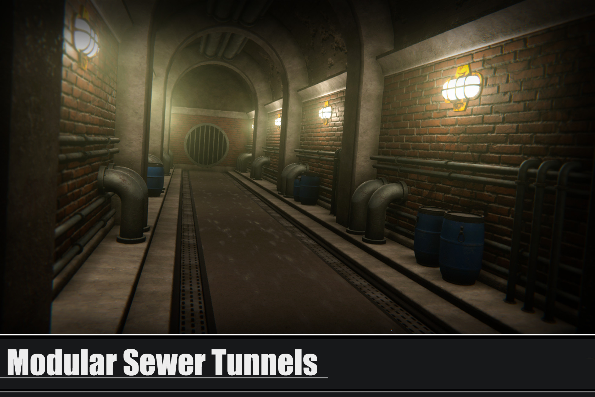 Modular Sewer Tunnels | 3D Industrial | Unity Asset Store
