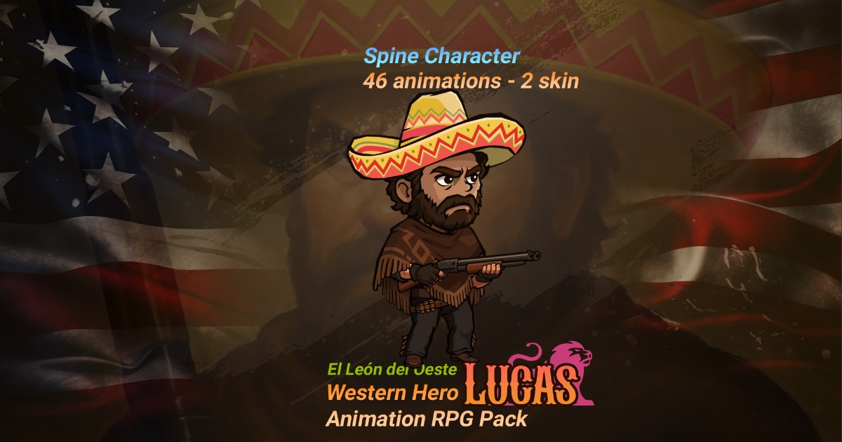 Cowboy_El León del Oeste_ Spine animation 2D Character | 2D Characters ...