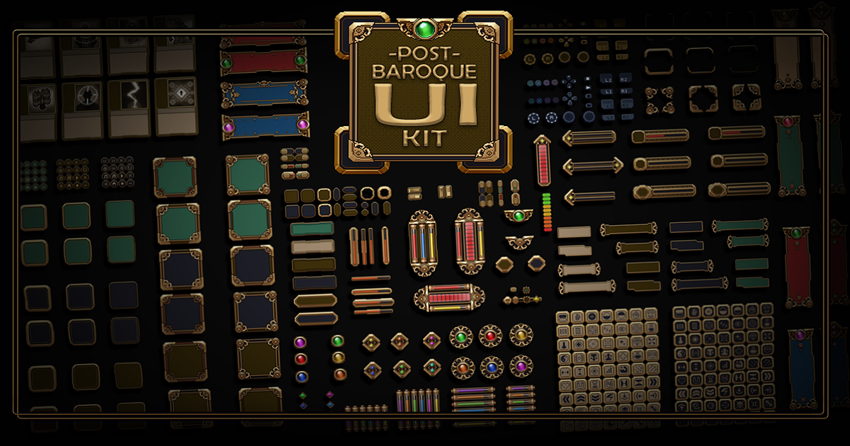 Post-Baroque UI/GUI Kit | 2D Icons | Unity Asset Store