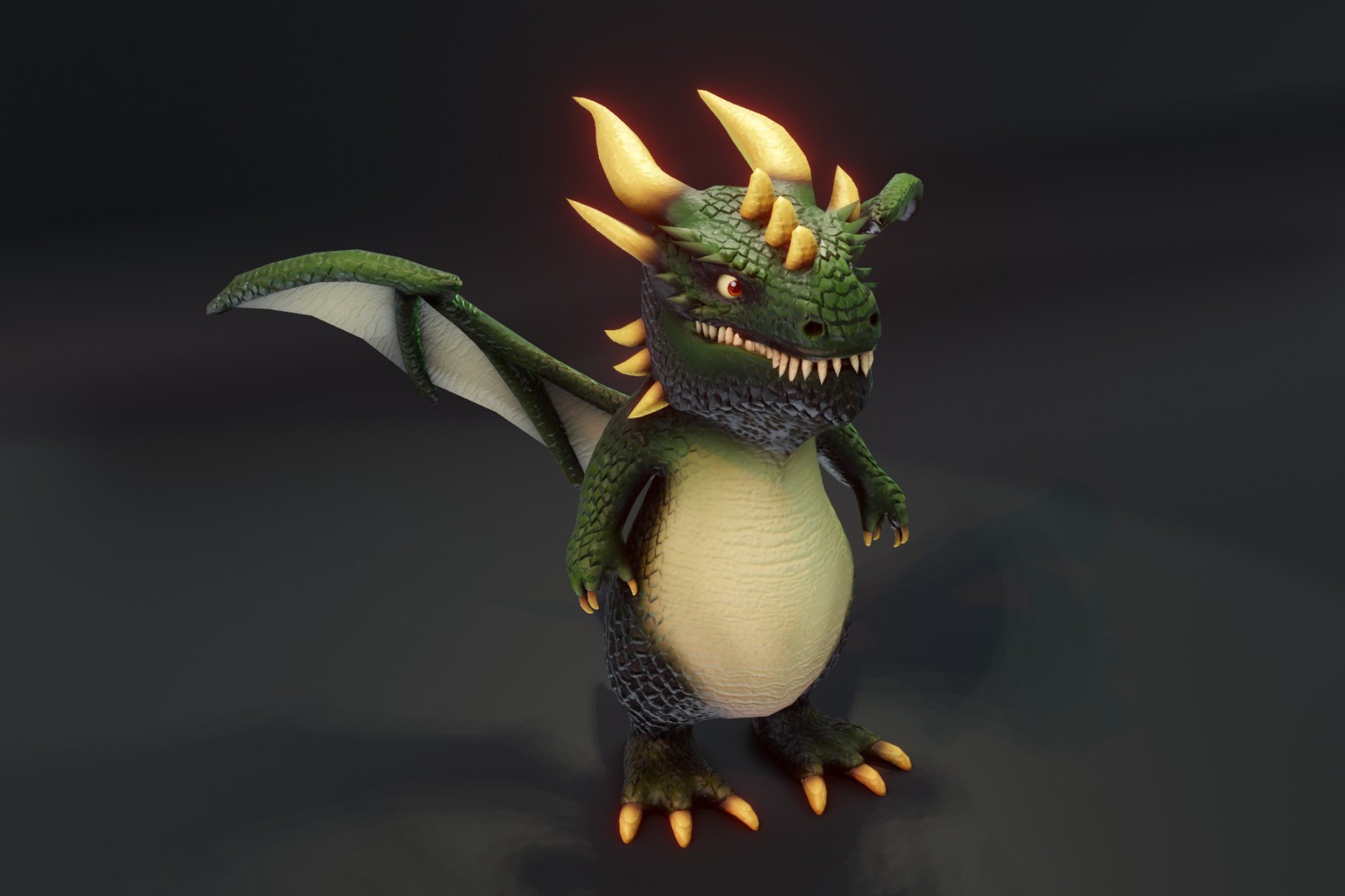 Cartoon Green Dragon Animated Low-poly 3D Model | 3D Characters | Unity ...
