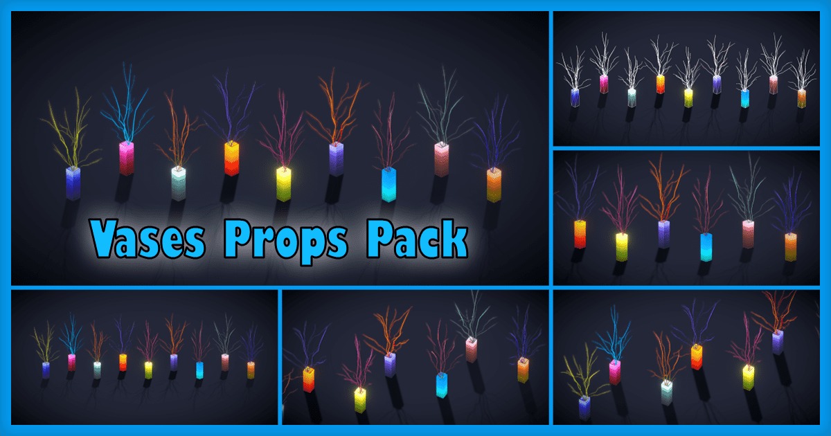 Low Poly Vases Props Pack – Decorative Props | 3D Interior | Unity ...