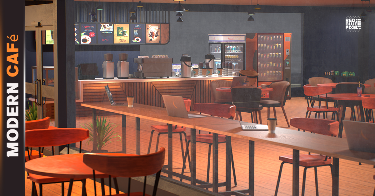 Modern Café | 3D Environments | Unity Asset Store