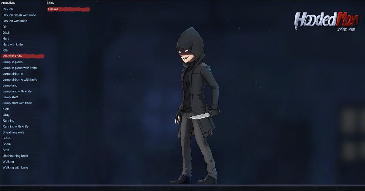 2D Hooded Man Character (Spine) | 2D 캐릭터 | Unity Asset Store