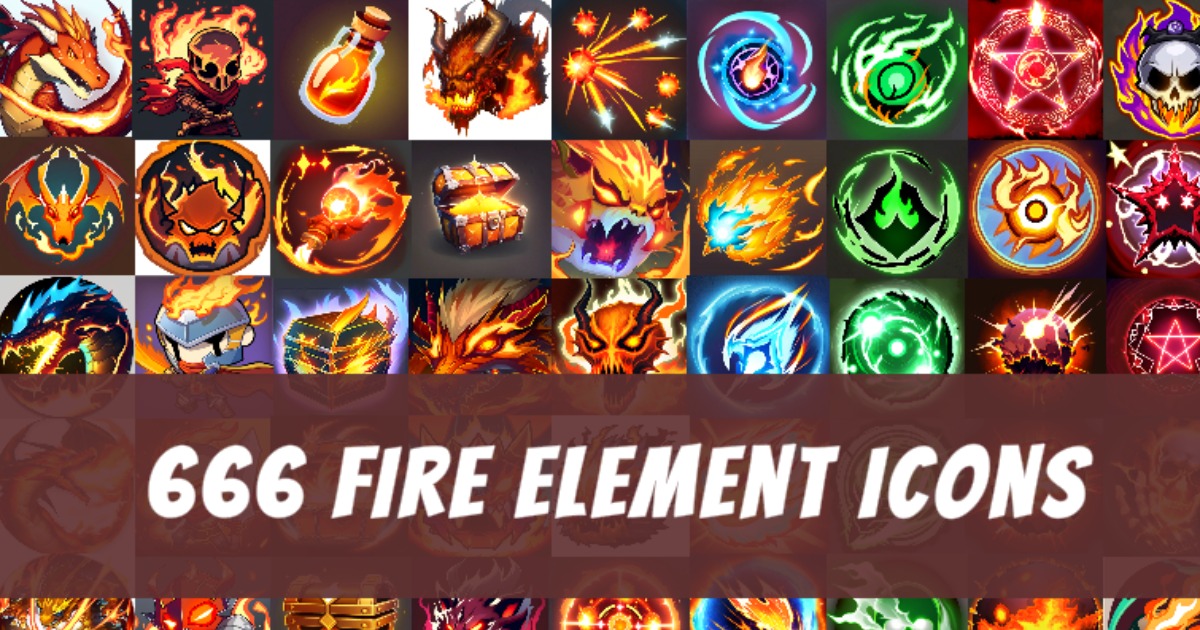 Fire Element Icons | 2D Icons | Unity Asset Store