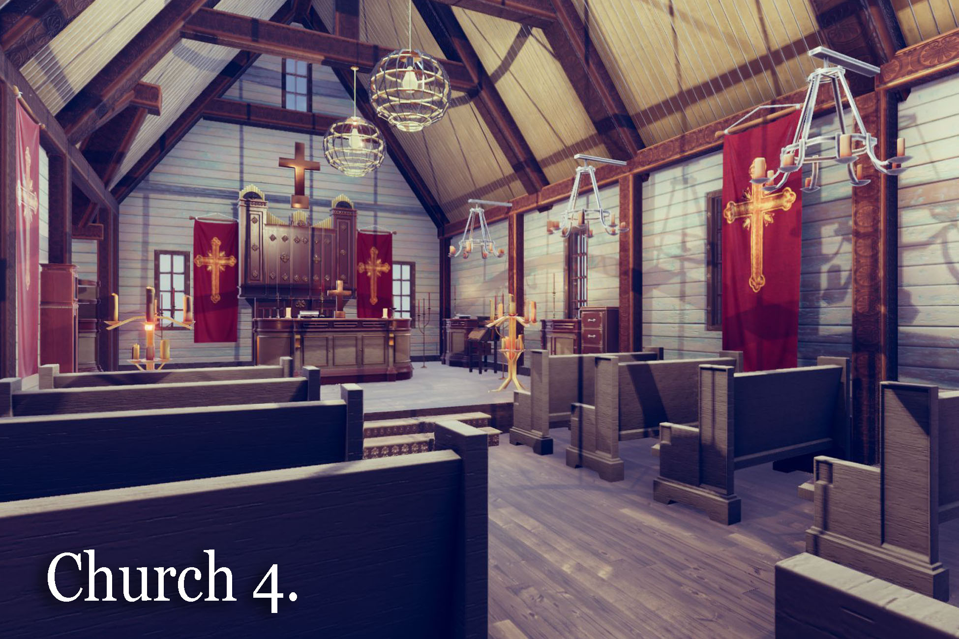 Wooden Church (Interior & Exterior) | 3D Interior | Unity Asset Store