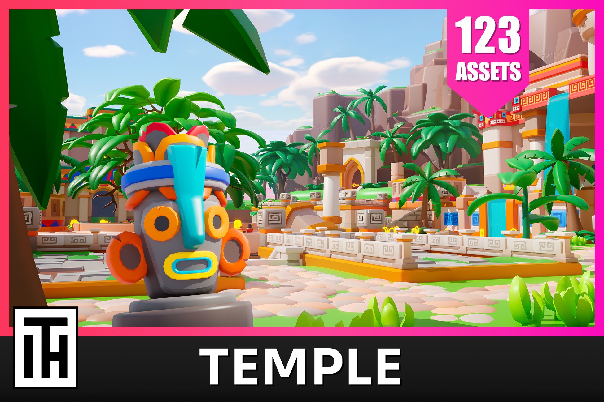 Location 4 Temple – Low Poly Asset Pack by ithappy by ithappy