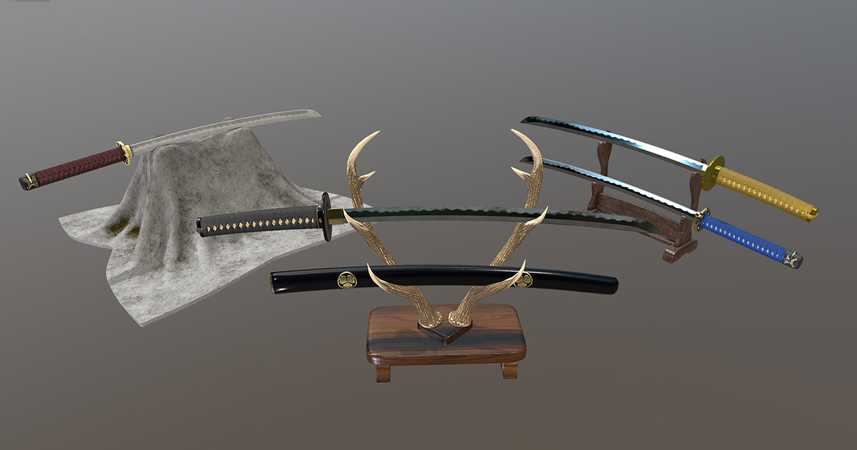 Japanese Swords/Katana and SwordStands | 3D 무기 | Unity Asset Store